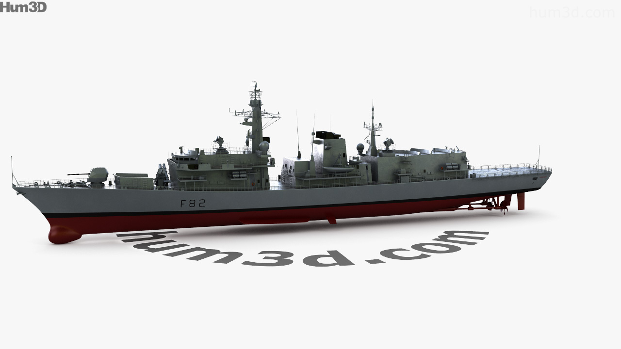 360 view of Type 23 frigate 3D model - 3DModels store