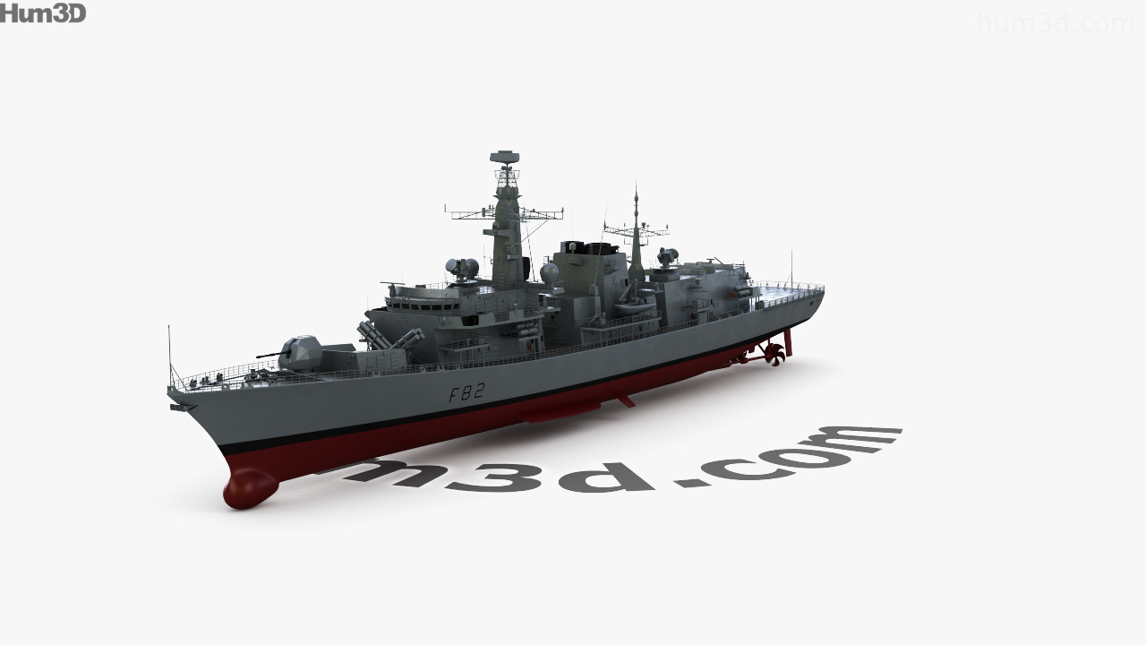 360 view of Type 23 frigate 3D model - 3DModels store
