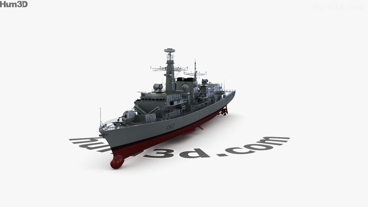 360 view of Type 23 frigate 3D model - 3DModels store