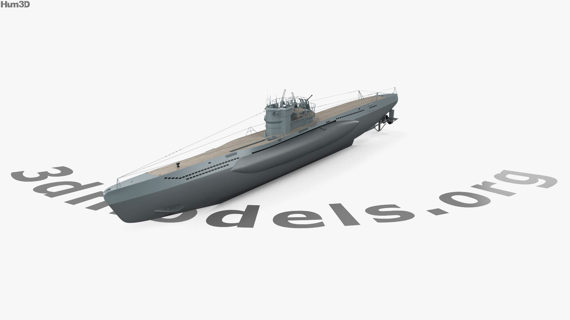 360 view of Type VII submarine 3D model - 3DModels store