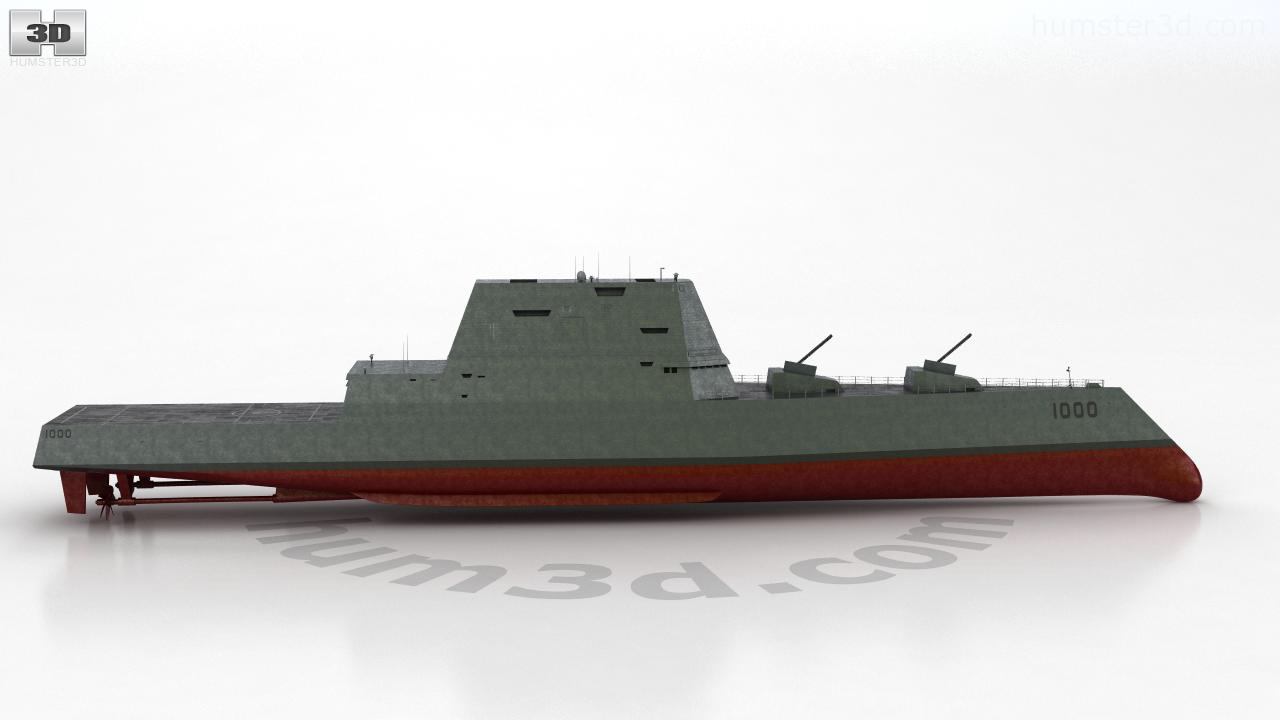 360 view of USS Zumwalt 3D model - 3DModels store