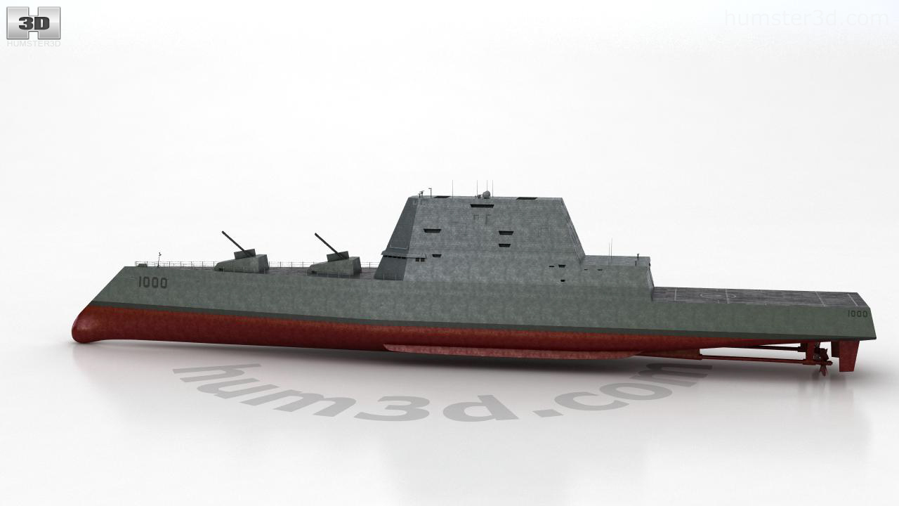 360 view of USS Zumwalt 3D model - 3DModels store