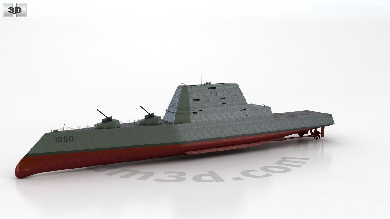360 view of USS Zumwalt 3D model - 3DModels store