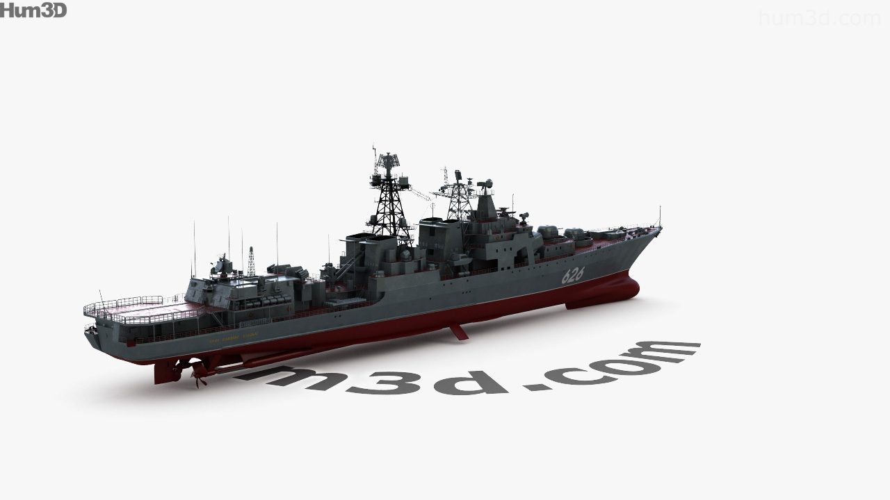 360 view of Udaloy-class destroyer 3D model - 3DModels store