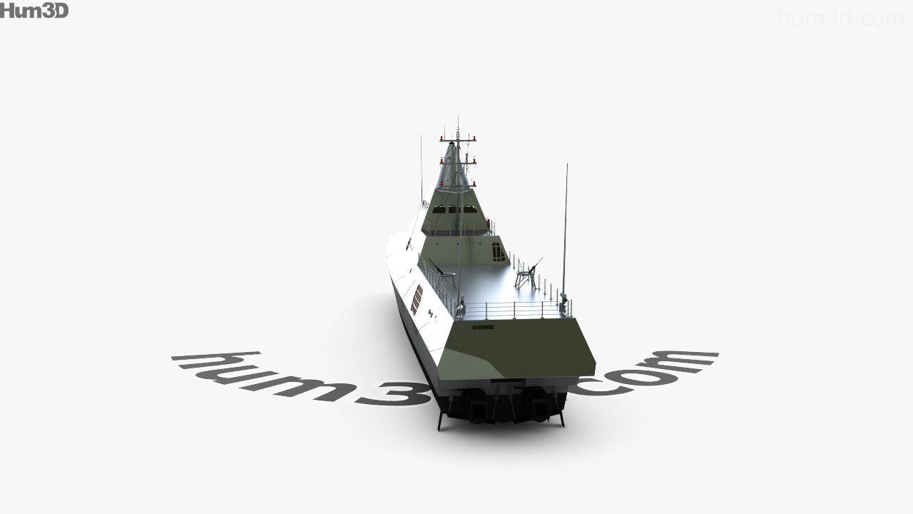 360 view of Visby-class corvette 3D model - 3DModels store