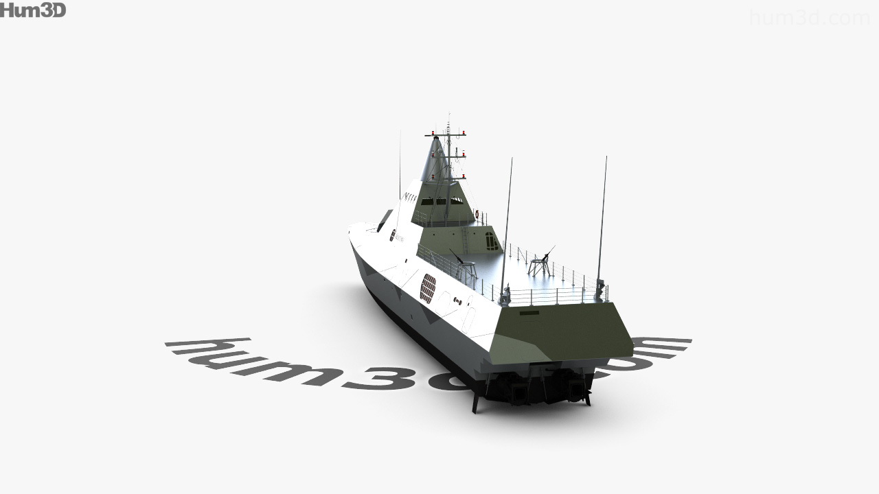 360 view of Visby-class corvette 3D model - 3DModels store
