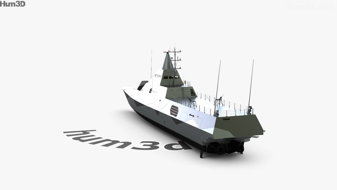 360 view of Visby-class corvette 3D model - 3DModels store