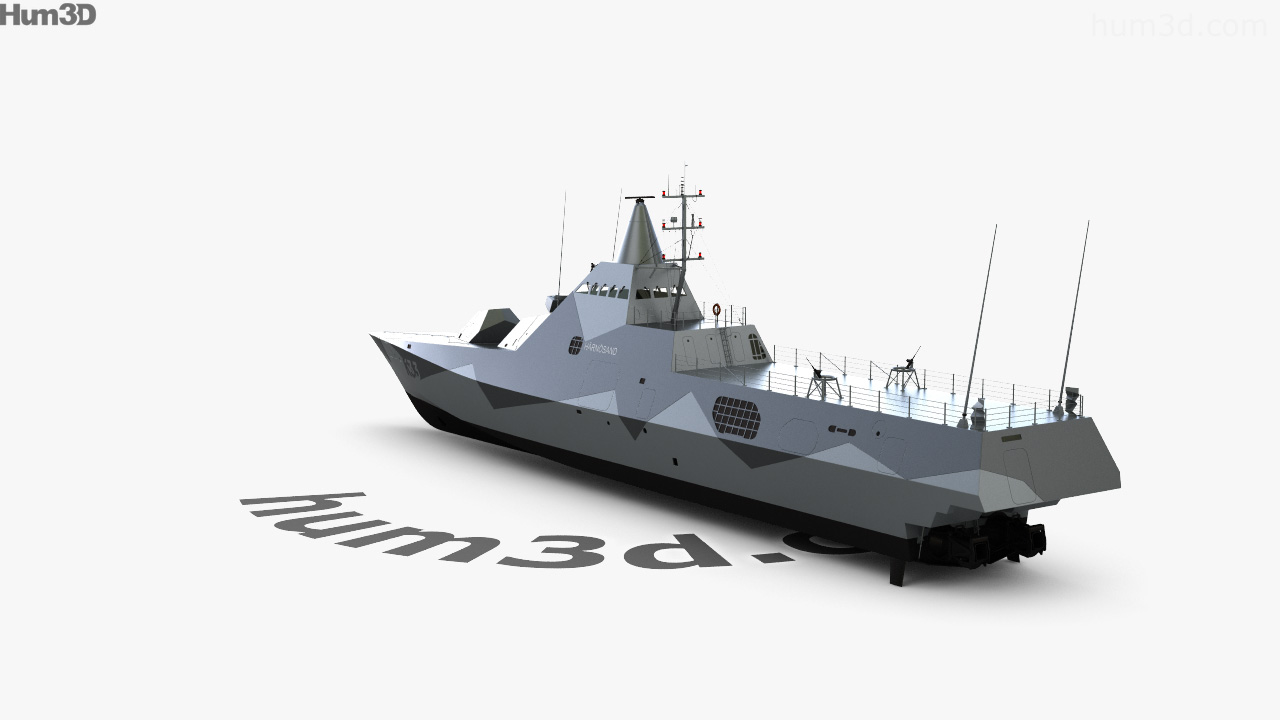 360 view of Visby-class corvette 3D model - 3DModels store