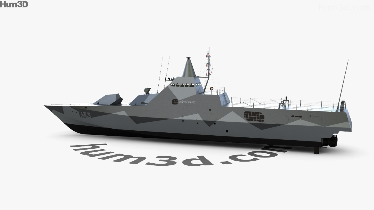 360 view of Visby-class corvette 3D model - 3DModels store