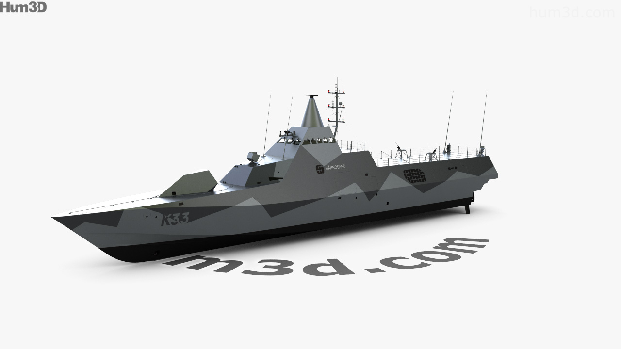 360 view of Visby-class corvette 3D model - 3DModels store
