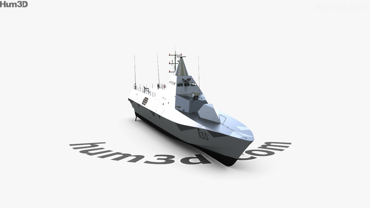 360 view of Visby-class corvette 3D model - 3DModels store