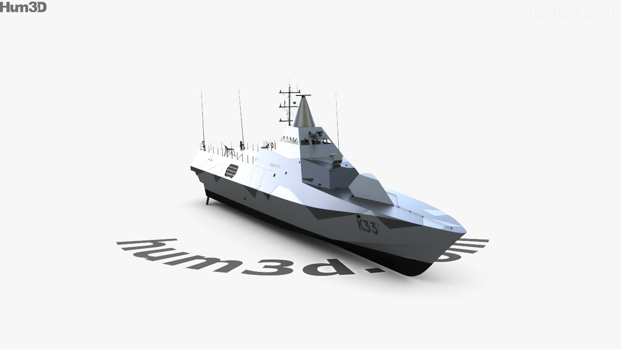 360 view of Visby-class corvette 3D model - 3DModels store