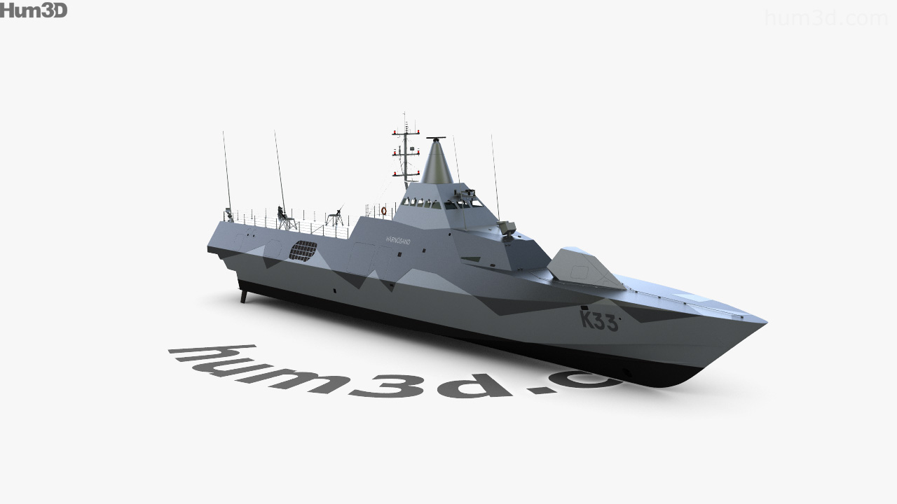 360 view of Visby-class corvette 3D model - 3DModels store