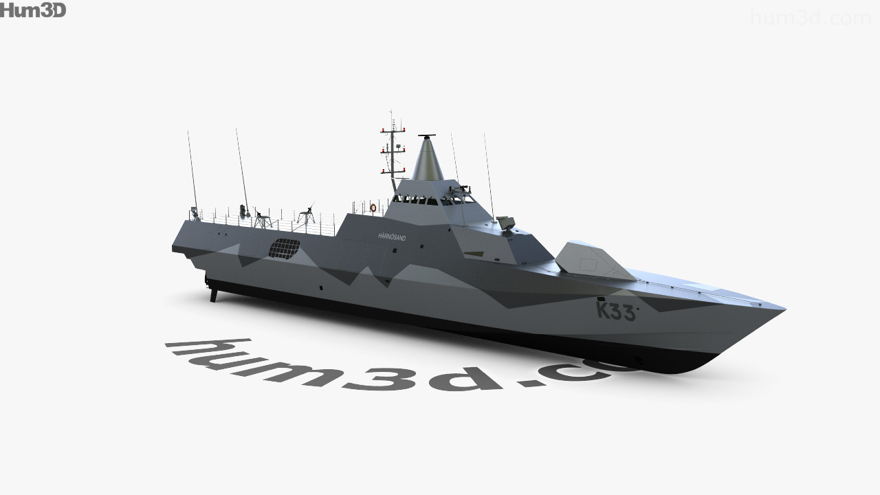 360 view of Visby-class corvette 3D model - 3DModels store