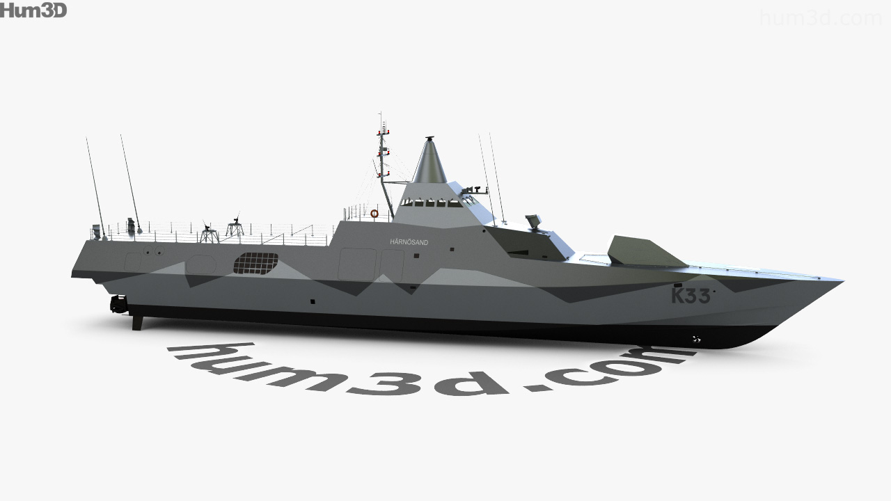 360 view of Visby-class corvette 3D model - 3DModels store