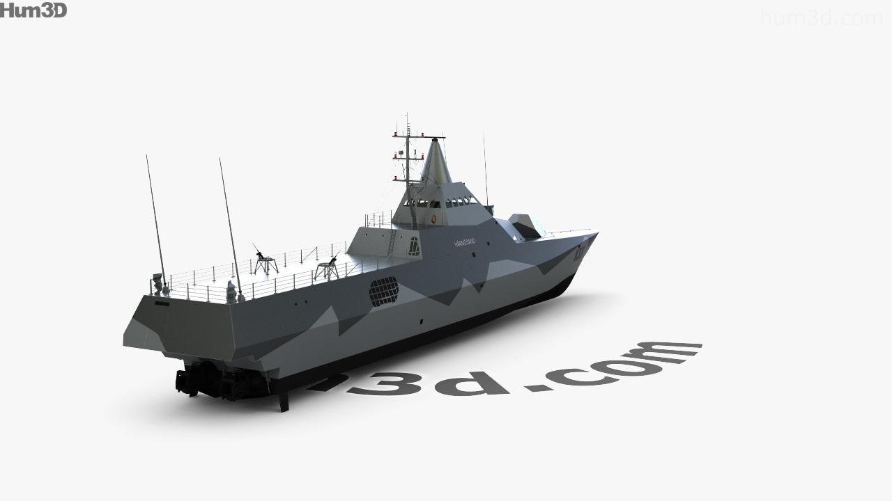 360 view of Visby-class corvette 3D model - 3DModels store