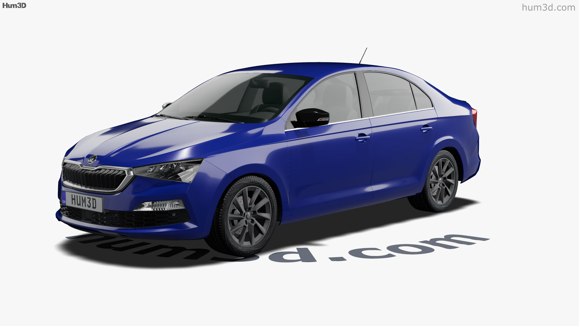 360 view of Skoda Rapid CIS-spec 2015 3D model - 3DModels store