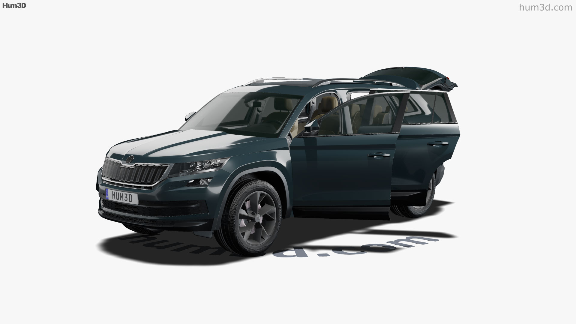 360 view of Skoda Kodiaq with HQ interior 2020 3D model - 3DModels store