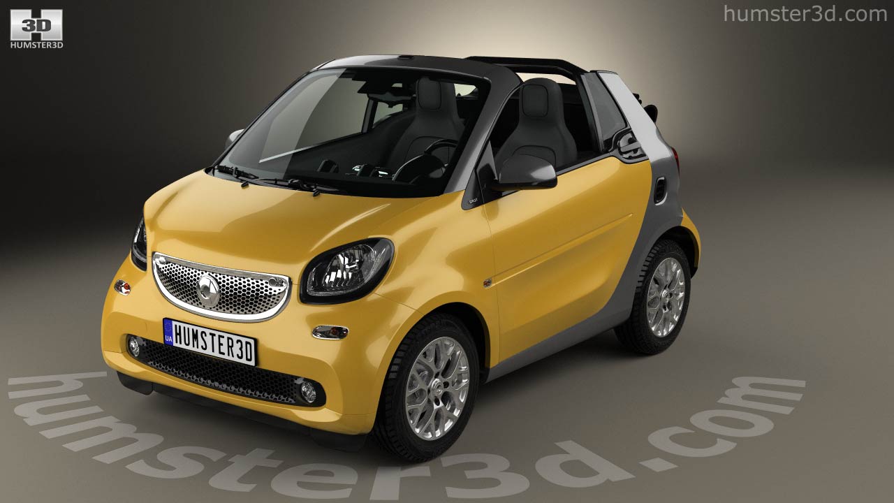 360 view of Smart Fortwo Cabrio 2017 3D model - 3DModels store