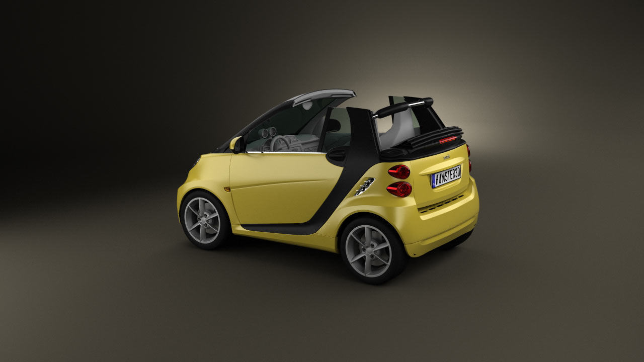360 view of Smart Fortwo 2013 convertible Open Top 3D model - 3DModels ...