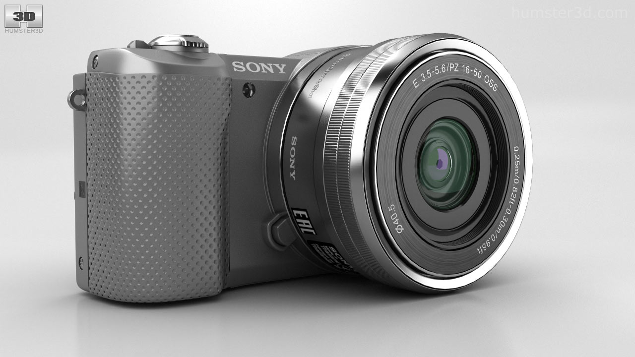 360 view of Sony Alpha A5000 Silver 3D model - 3DModels store