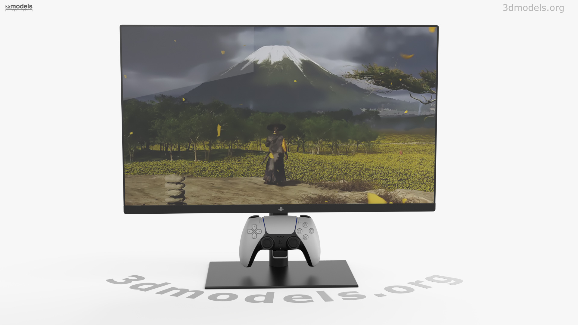 360 view of Sony 27 Gaming Monitor with DualSense Charging Hook 3D ...