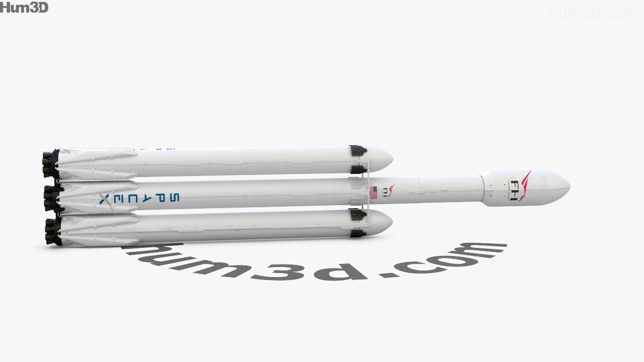 360 view of Falcon Heavy 3D model - 3DModels store