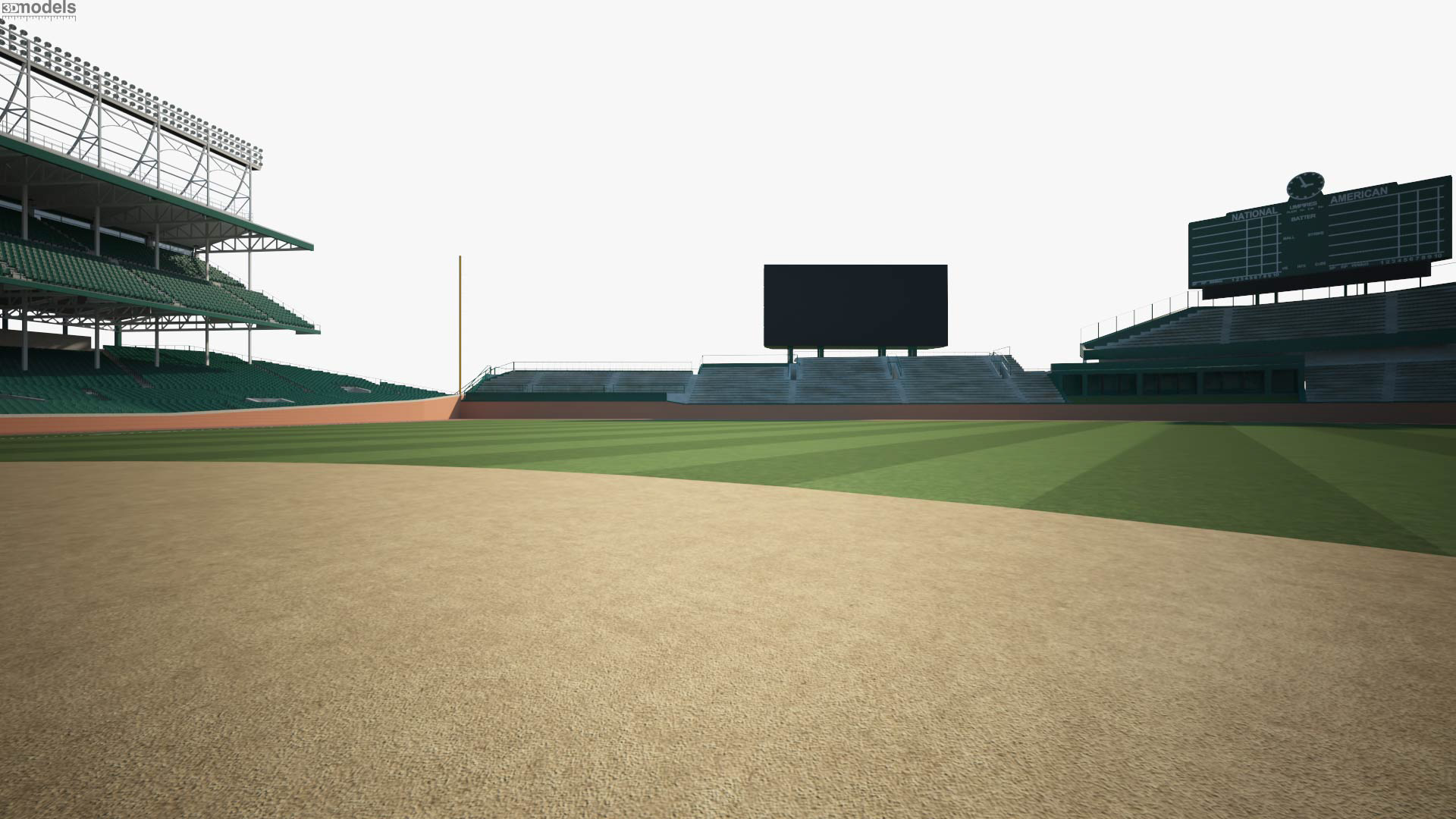 360 view of Wrigley Field 3D model - 3DModels store