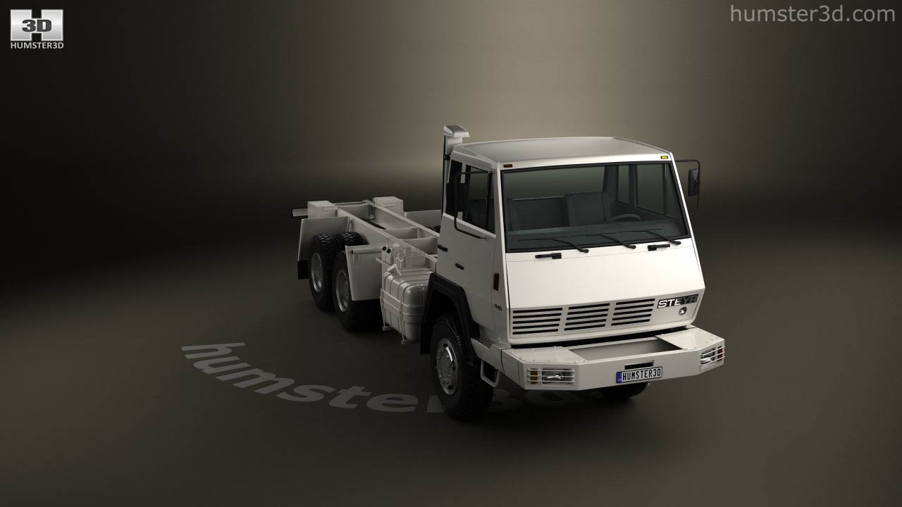 360 view of Steyr Plus 91 1491 Chassis Army Truck 1978 3D model ...
