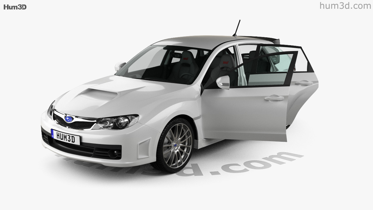 360 view of Subaru Impreza WRX STI with HQ interior 2014 3D model ...