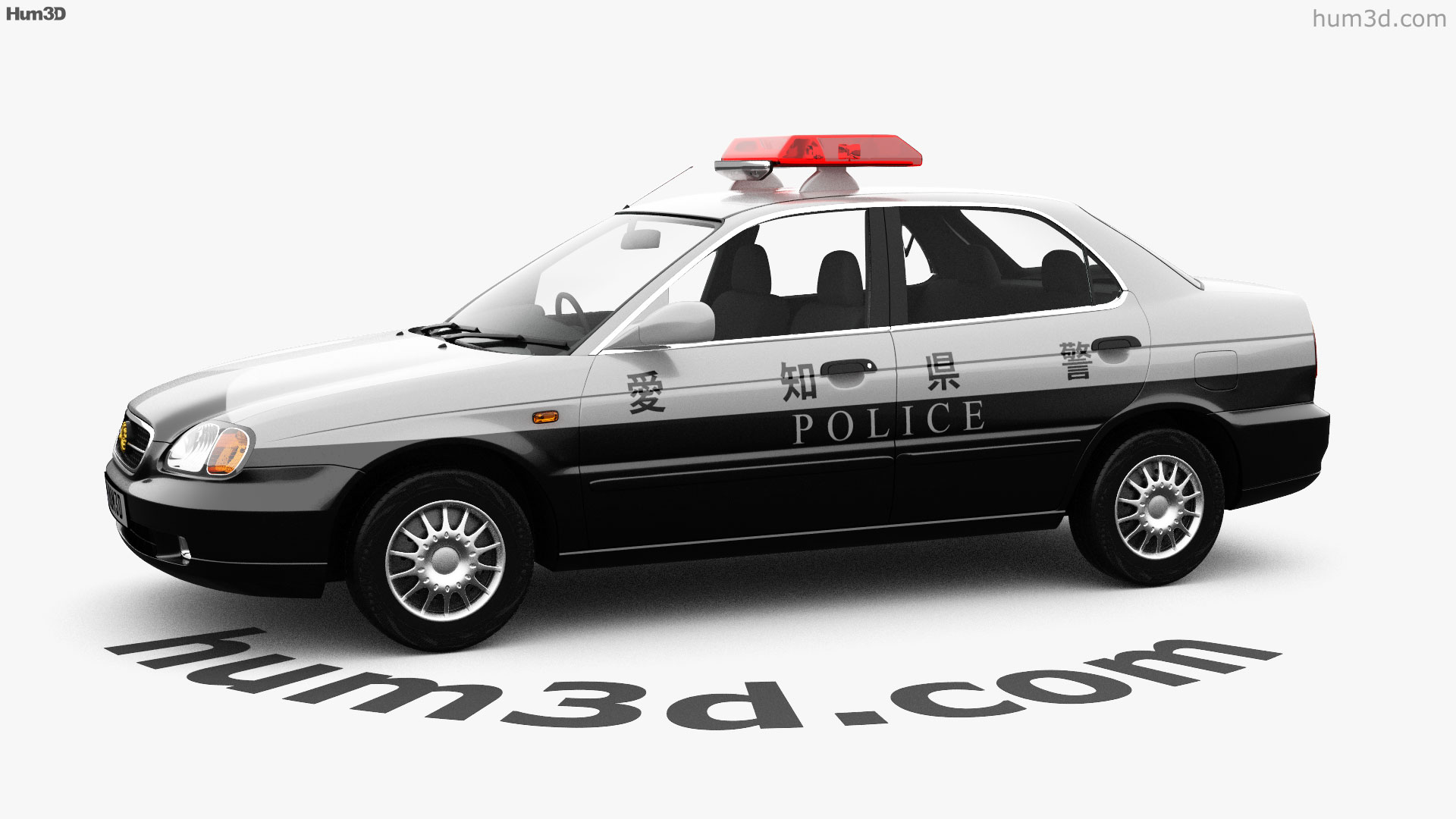 360 view of Suzuki Cultus Police sedan 2003 3D model - 3DModels store