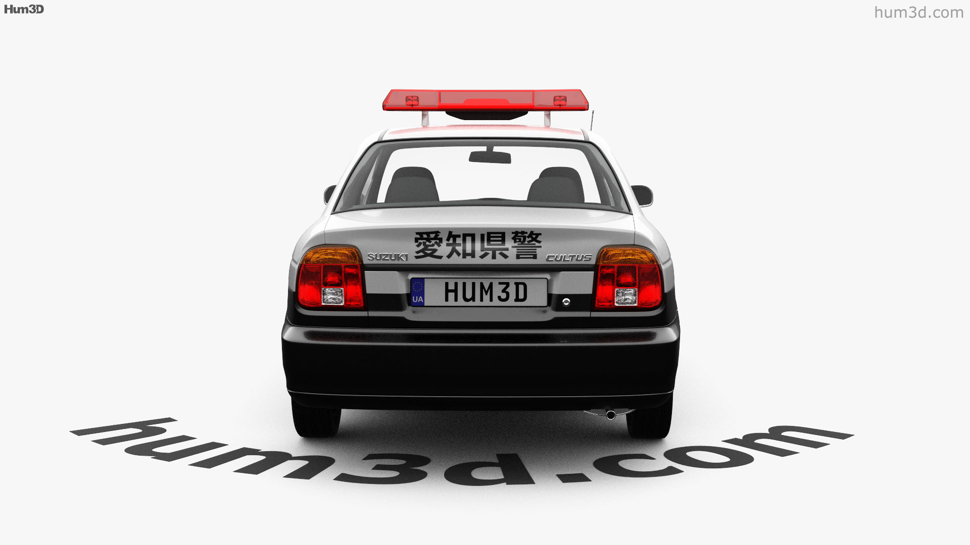360 view of Suzuki Cultus Police sedan 2003 3D model - 3DModels store