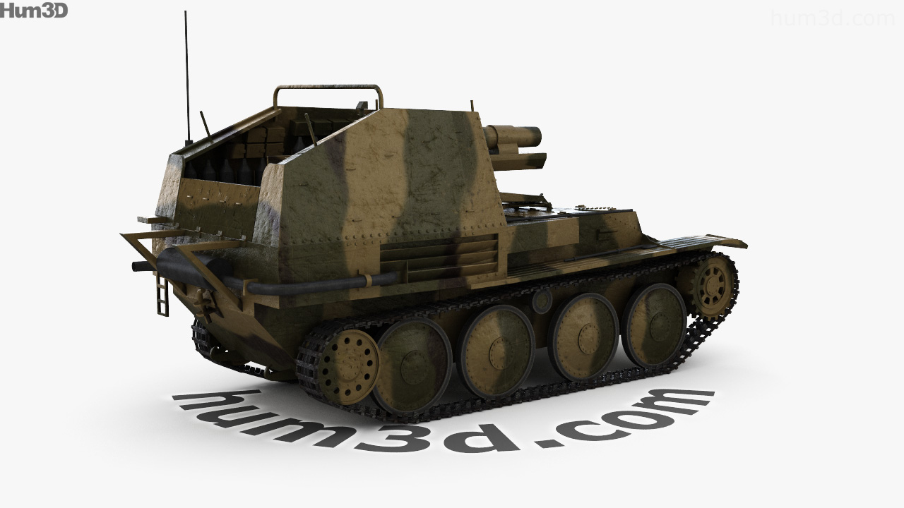 360 view of Grille Self-propelled Artillery 3D model - 3DModels store