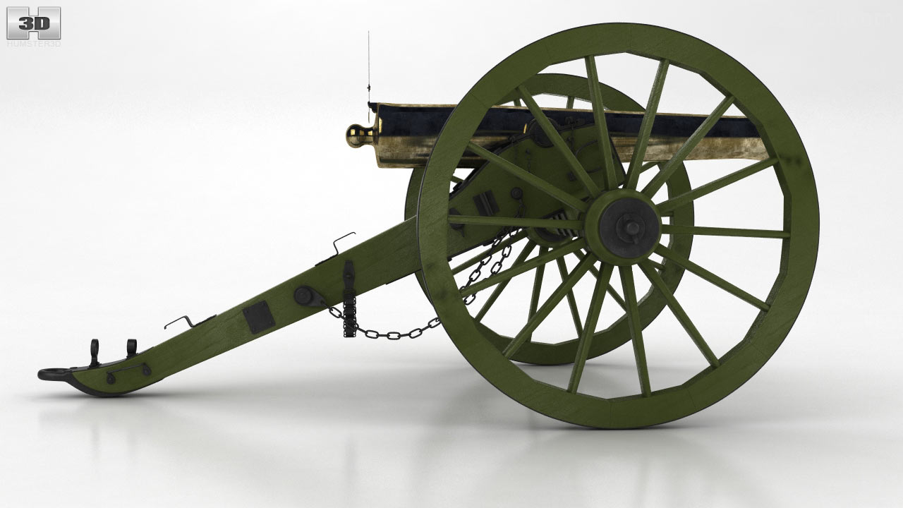 360 view of Model 1857 12-Pounder Napoleon Cannon 3D model - 3DModels store