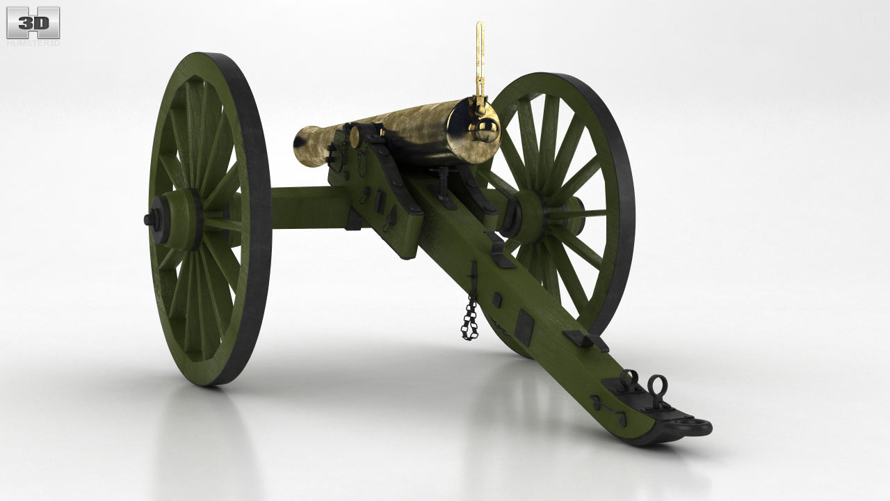 360 view of Model 1857 12-Pounder Napoleon Cannon 3D model - 3DModels store