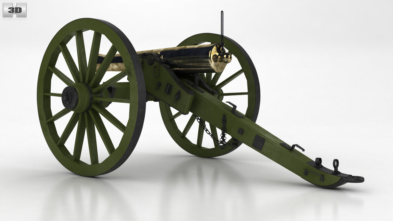 360 view of Model 1857 12-Pounder Napoleon Cannon 3D model - 3DModels store
