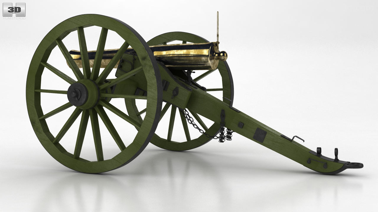 360 view of Model 1857 12-Pounder Napoleon Cannon 3D model - 3DModels store