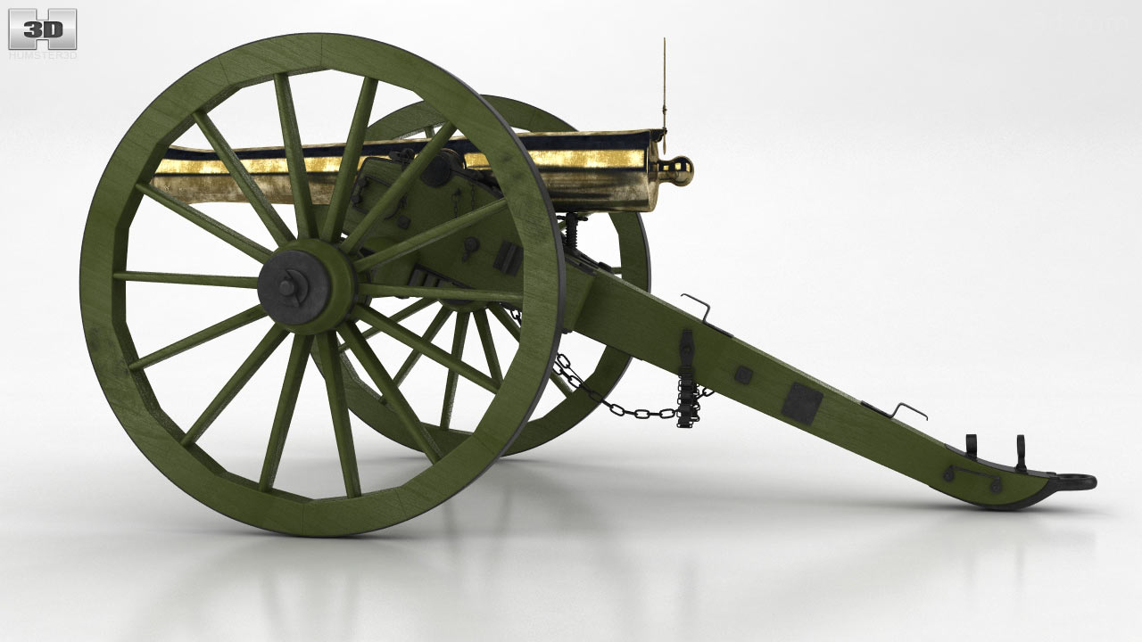 360 view of Model 1857 12-Pounder Napoleon Cannon 3D model - 3DModels store