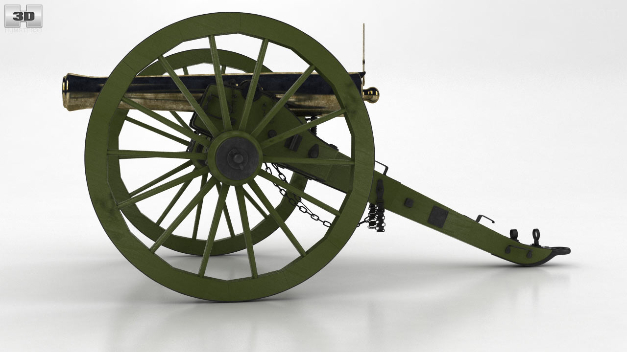 360 view of Model 1857 12-Pounder Napoleon Cannon 3D model - 3DModels store