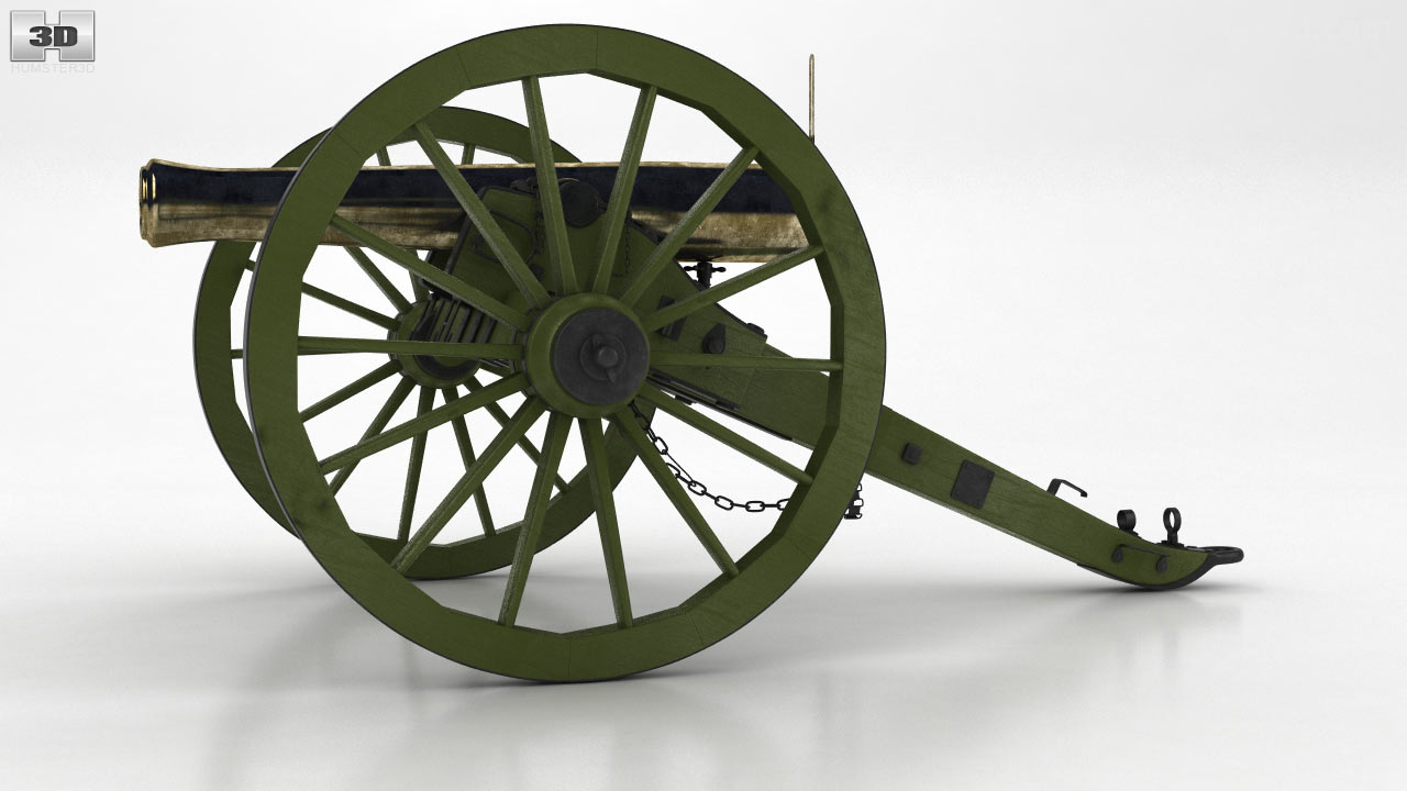 360 view of Model 1857 12-Pounder Napoleon Cannon 3D model - 3DModels store