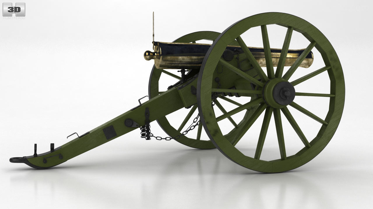 360 view of Model 1857 12-Pounder Napoleon Cannon 3D model - 3DModels store