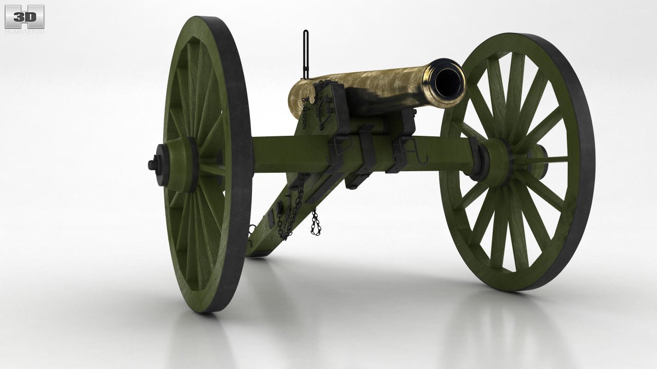360 view of Model 1857 12-Pounder Napoleon Cannon 3D model - 3DModels store