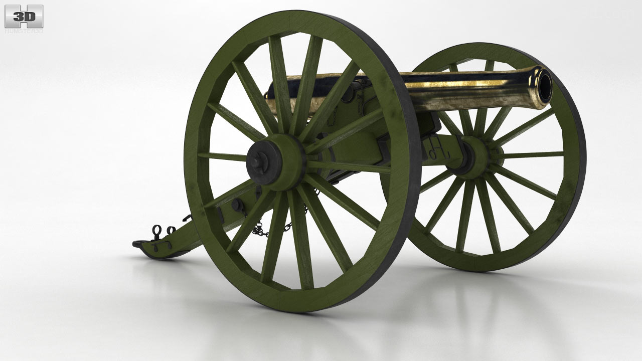 360 view of Model 1857 12-Pounder Napoleon Cannon 3D model - 3DModels store