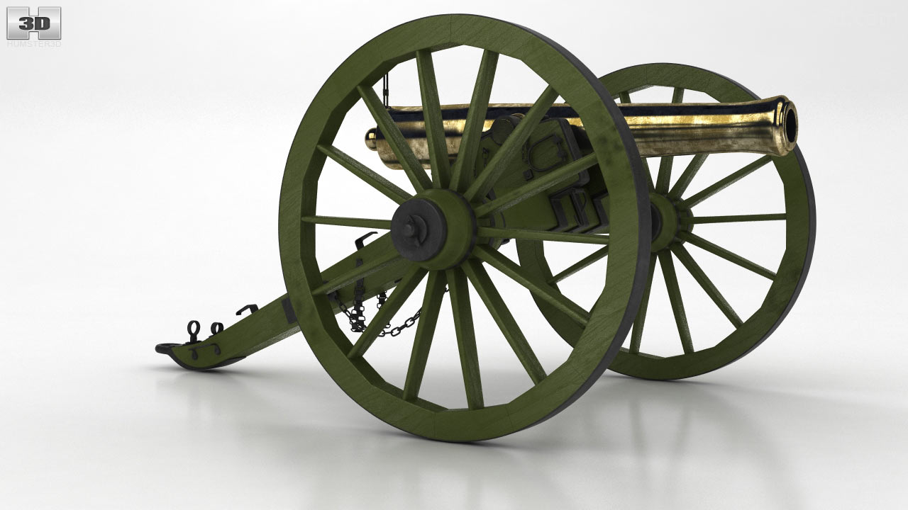 360 view of Model 1857 12-Pounder Napoleon Cannon 3D model - 3DModels store