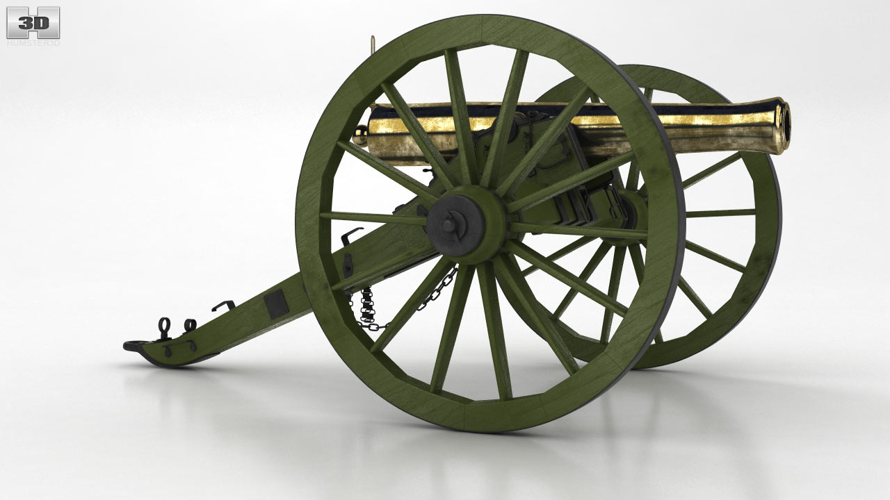 360 view of Model 1857 12-Pounder Napoleon Cannon 3D model - 3DModels store