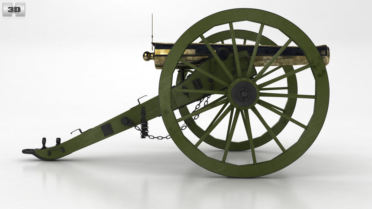 360 view of Model 1857 12-Pounder Napoleon Cannon 3D model - 3DModels store