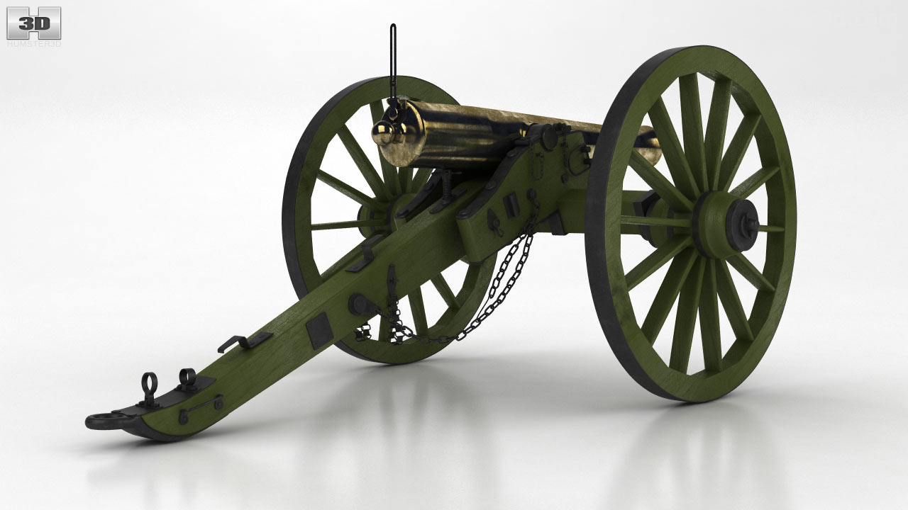 360 view of Model 1857 12-Pounder Napoleon Cannon 3D model - 3DModels store