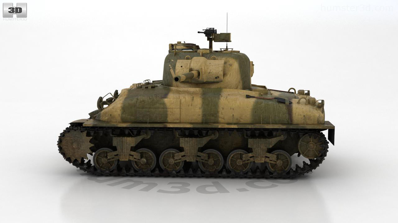 360 view of M4A1 Sherman 3D model - 3DModels store