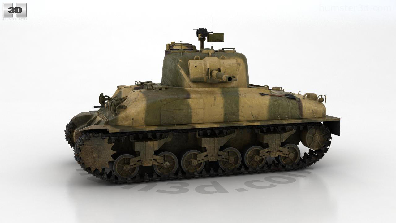 360 view of M4A1 Sherman 3D model - 3DModels store