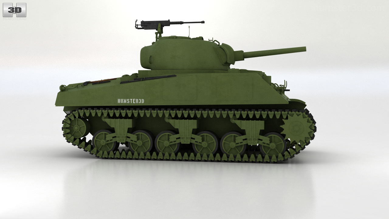 360 view of M4A2 Sherman 3D model - 3DModels store